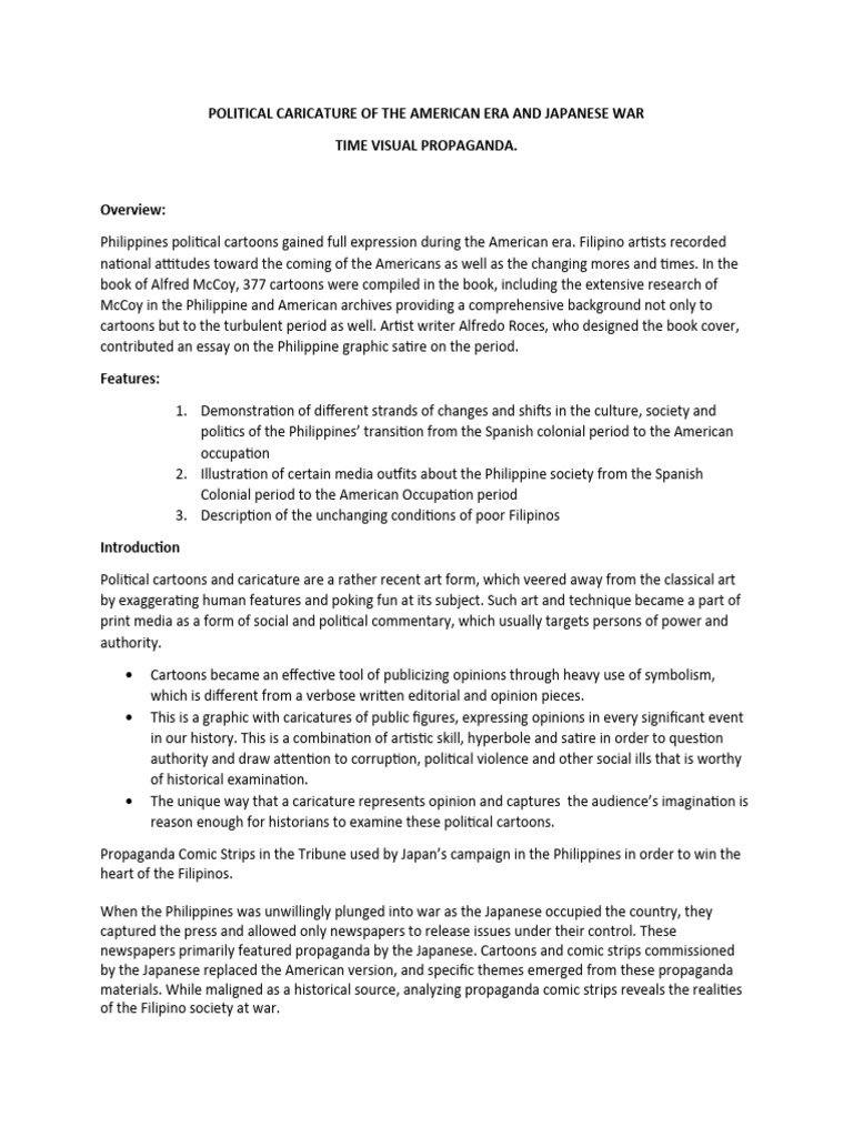 Filipino Political Cartoons History | PDF | Philippines | Democracy
