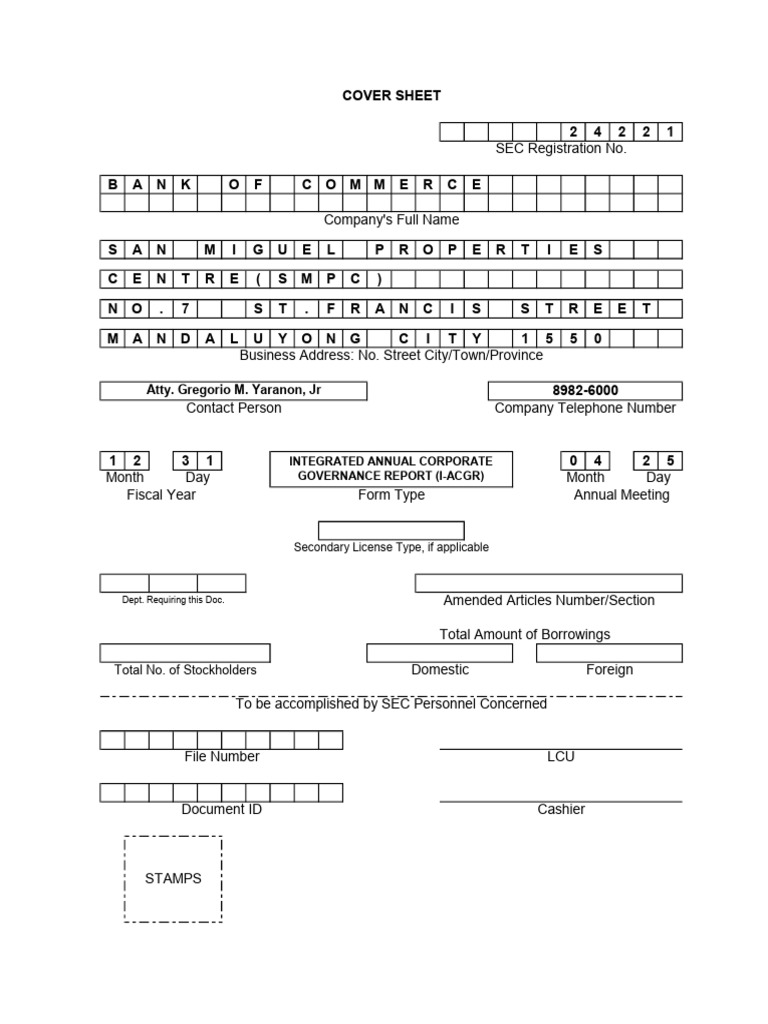 Bank of Commerce SEC Form I ACGR | PDF | Board Of Directors | Corporate ...