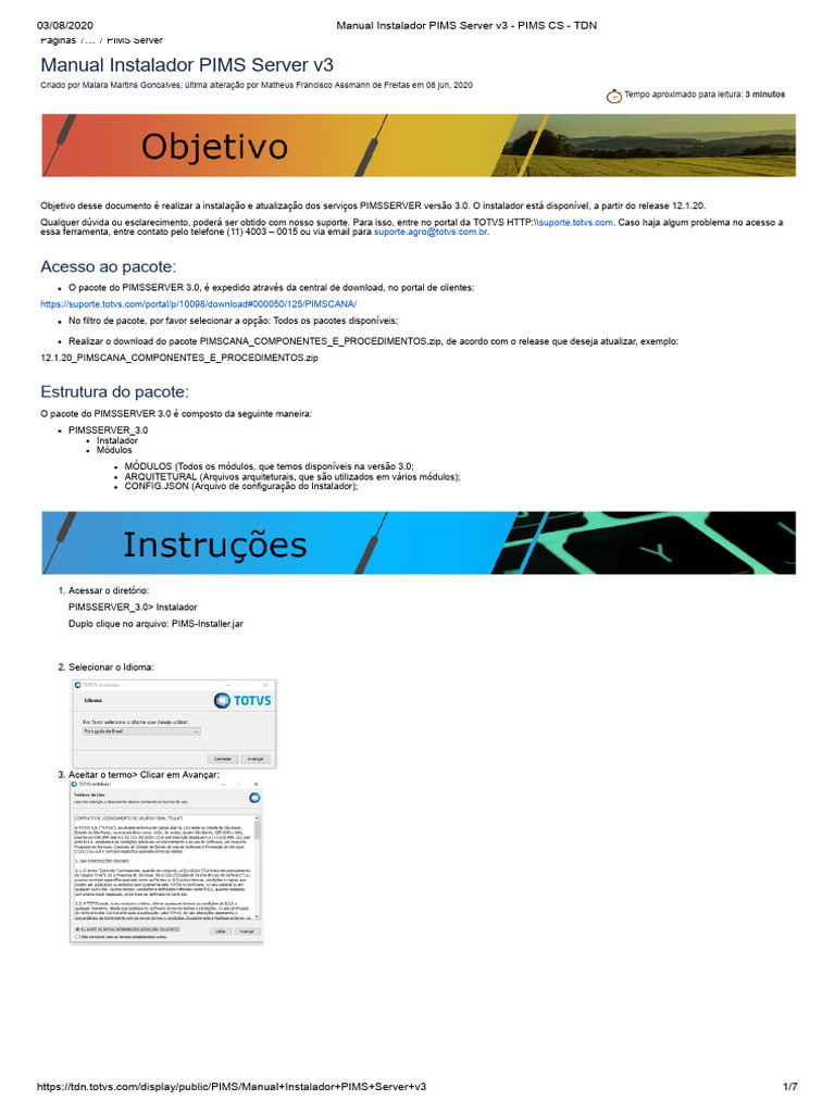 Manual Instalador PIMS Server v3 - PIMS CS - TDN | PDF | Programas ...