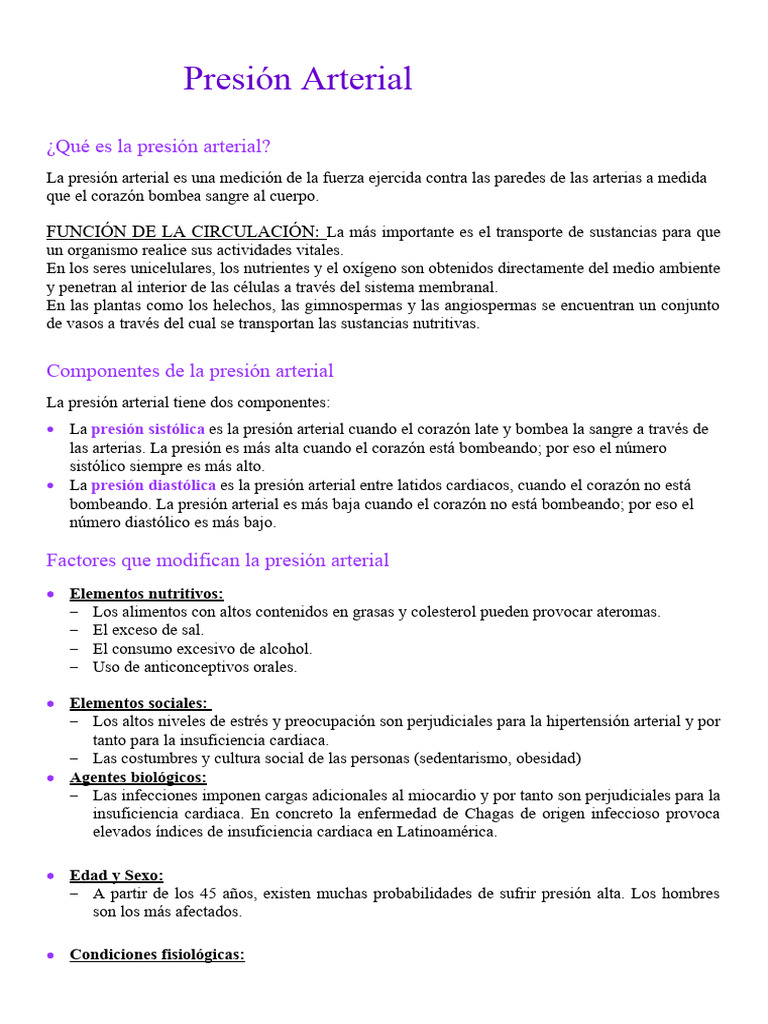Unidad 2 Presión Arterial Pdf Presión Sanguínea Corazón