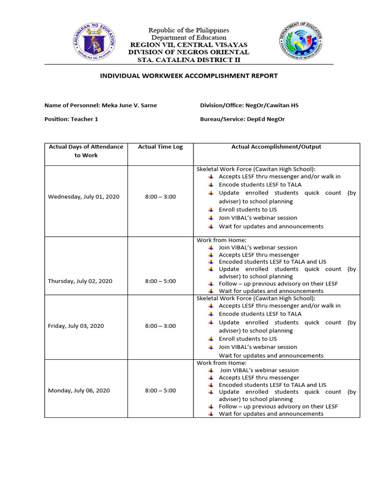 Accomplishment Report July | PDF