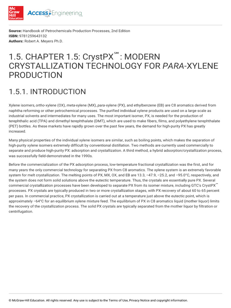 Chapter 15 Crystpx Modern Crystallization Technology For para Xylene ...