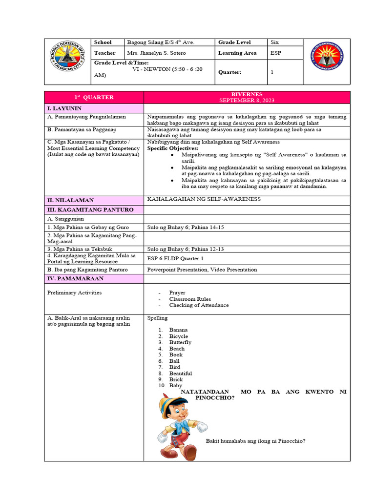 Esp-Q1-W2-D2-Sept. 5 | PDF
