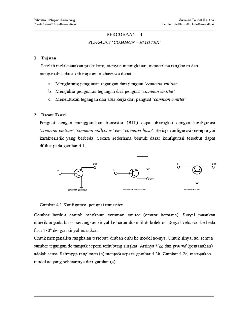 Penguat Common Emiter | PDF