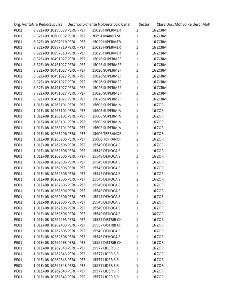 Peru Sales Order Data Overview | PDF | Business | Home & Garden