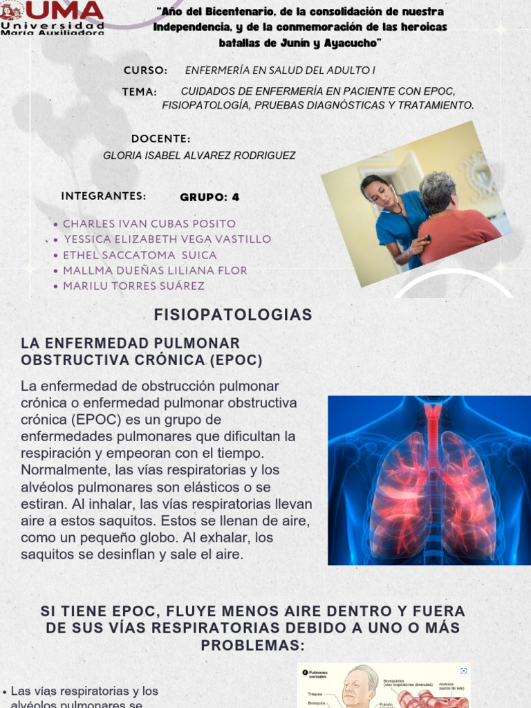 Cuidados de enfermería en paciente con EPOC, fisiopatología, pruebas ...