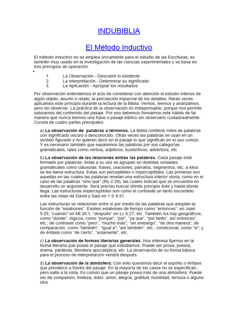 Método Inductivo para Estudio Bíblico | PDF | Biblia | Crítica textual