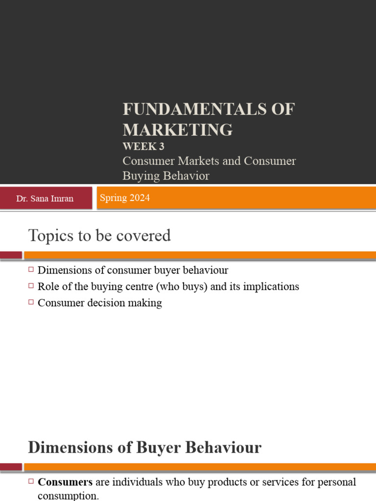 Week 3 - Consumer Behavior | PDF | Consumer Behaviour | Behavior