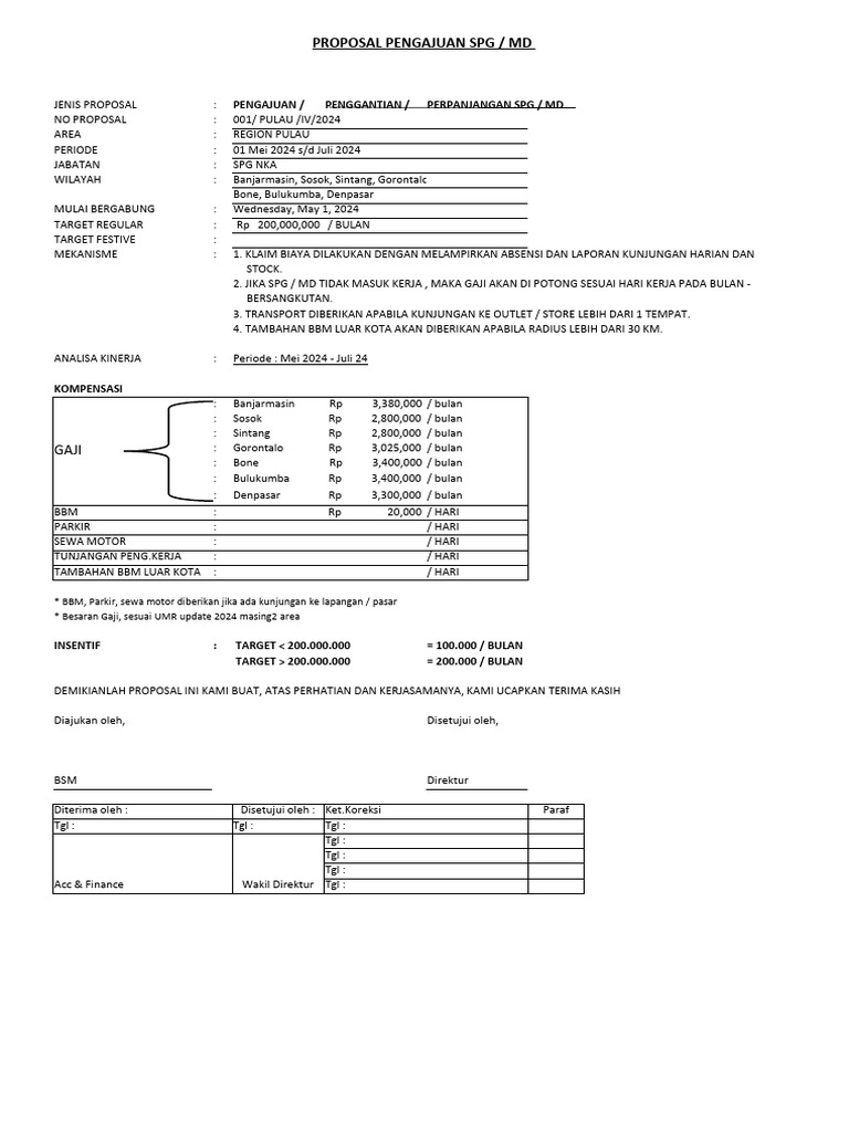 Proposal Perpanjangan SPG/MD 2024 | PDF