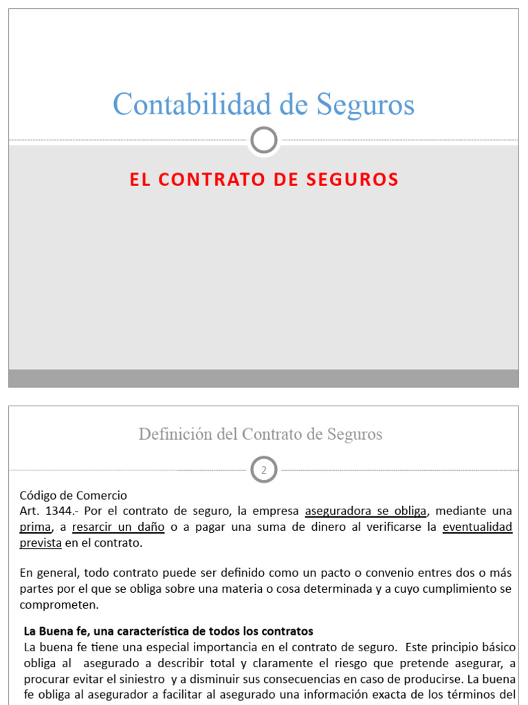 Contrato Del Seguro | Descargar gratis PDF | Póliza de seguros | Seguro