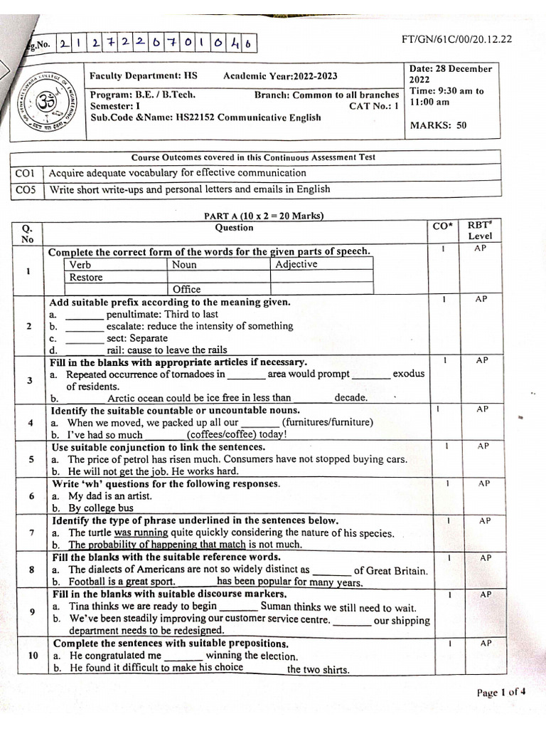 All FAT Exam Papers | PDF