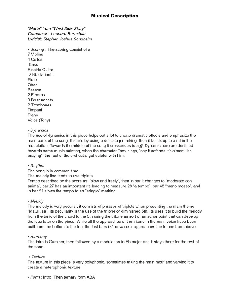 Musical Description | PDF | Tempo | Musical Compositions