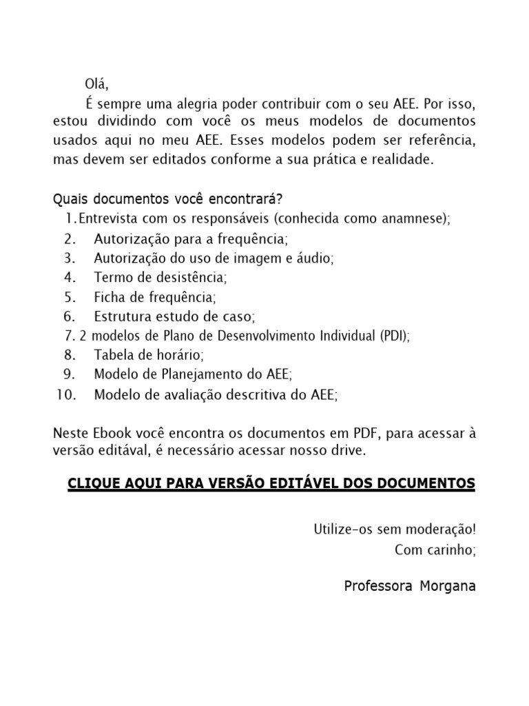 Documentos Do Aee Pdf Educação Especial Aprendizado