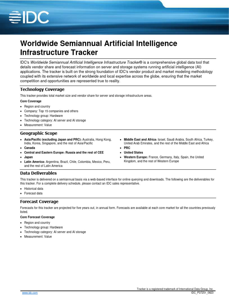 IDC Worldwide Semiannual Artificial Intelligence Infrastructure Tracker ... IDC Worldwide Semiannual Artificial Intelligence Infrastructure Tracker ...