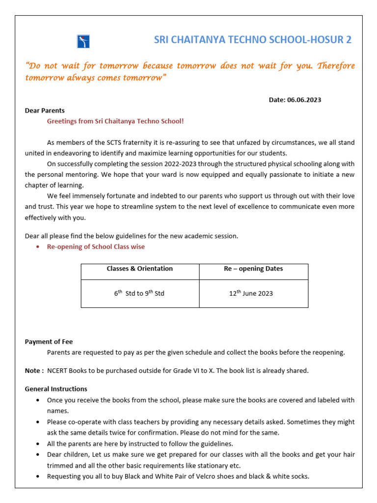 Reopening Circular-6 To 9 | PDF
