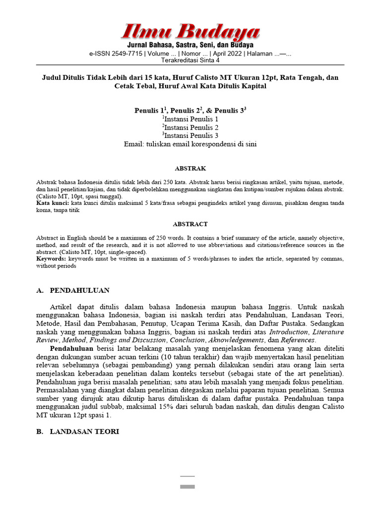 Template Ilmu Budaya (2023) - Indonesia | PDF