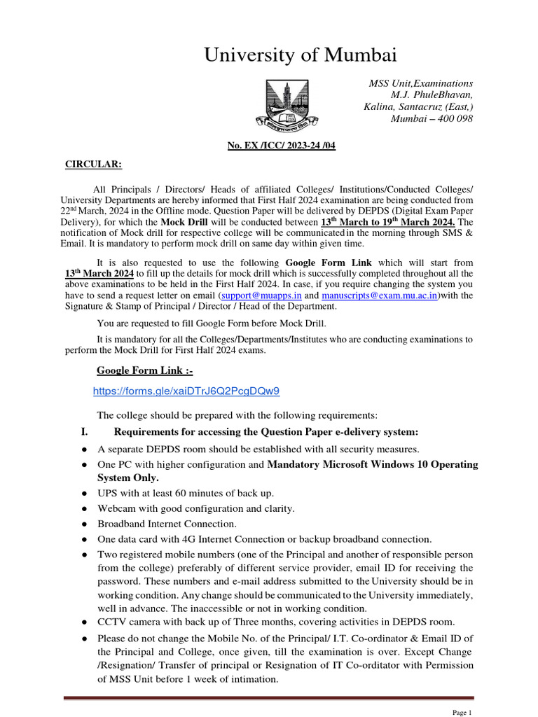 Mockdrill Circular FH 2024 | Download Free PDF | Information And Communications Technology ...