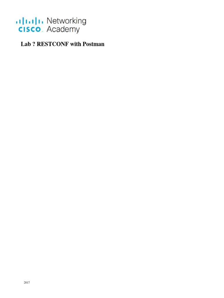2.4 Lab - RESTCONF With Postman - ILM | PDF | Computing | Software