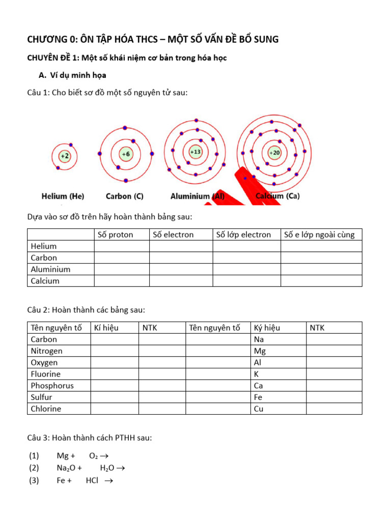 HO10 BÀI TẬP CHƯƠNG 0 | PDF