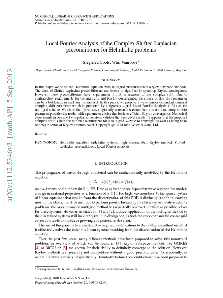 LFA Helmholtz | PDF | Mathematical Analysis | Applied Mathematics