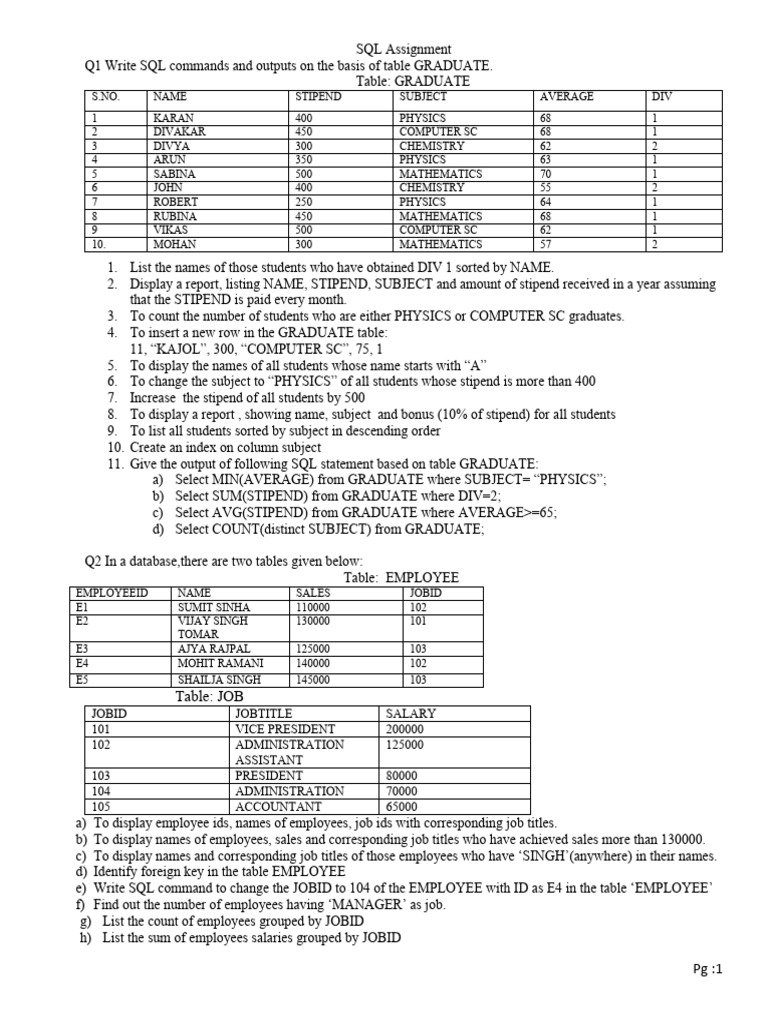 MYSQLAssignment 2 | Download Free PDF | Relational Database | Software Design