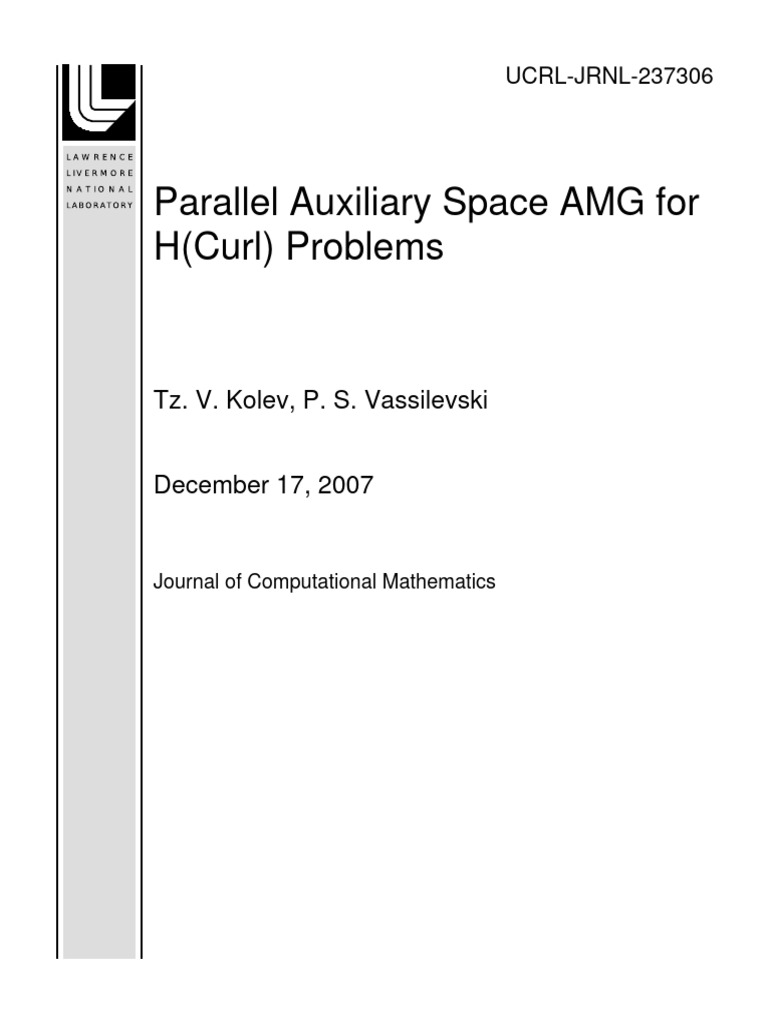 KolevVassil2009AMG (Curl) | PDF | Matrix (Mathematics) | Finite Element Method