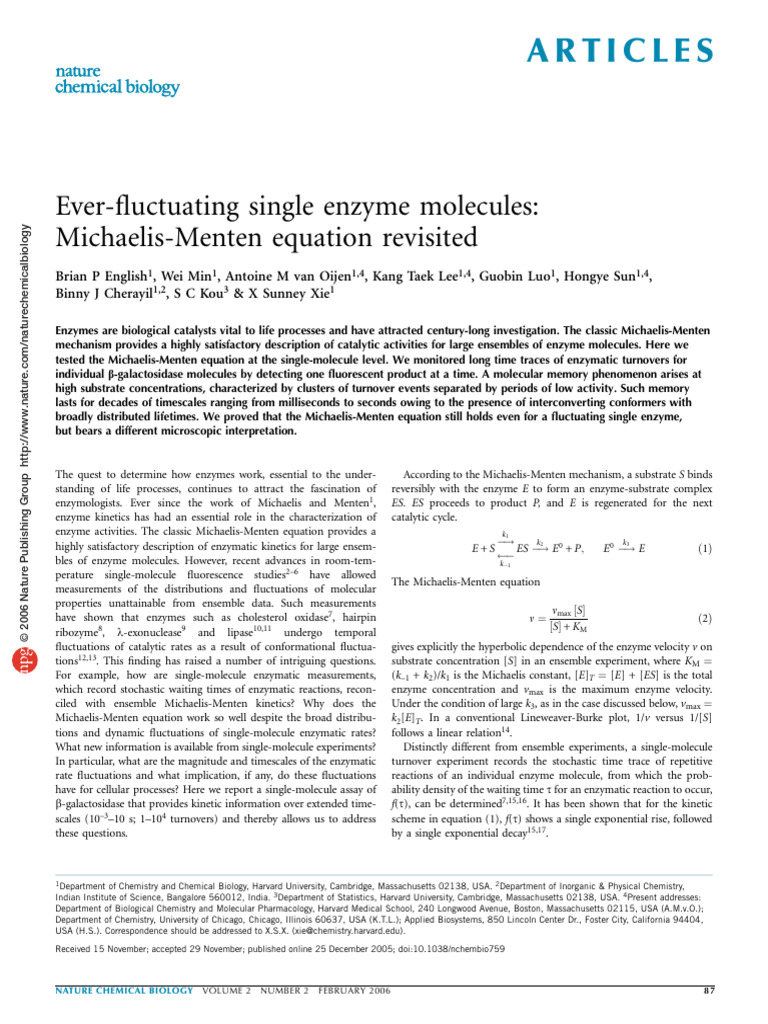 PP3_2006_English_Nature Chem Bio_Ever-fluctuating single enzyme ...