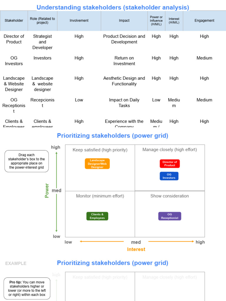 Activity Template - Stakeholder Analysis and Power Grid | PDF ...