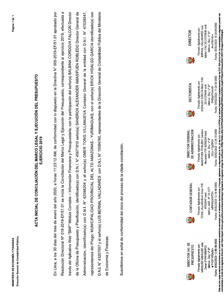 Acta Inicial Marco Legal | PDF