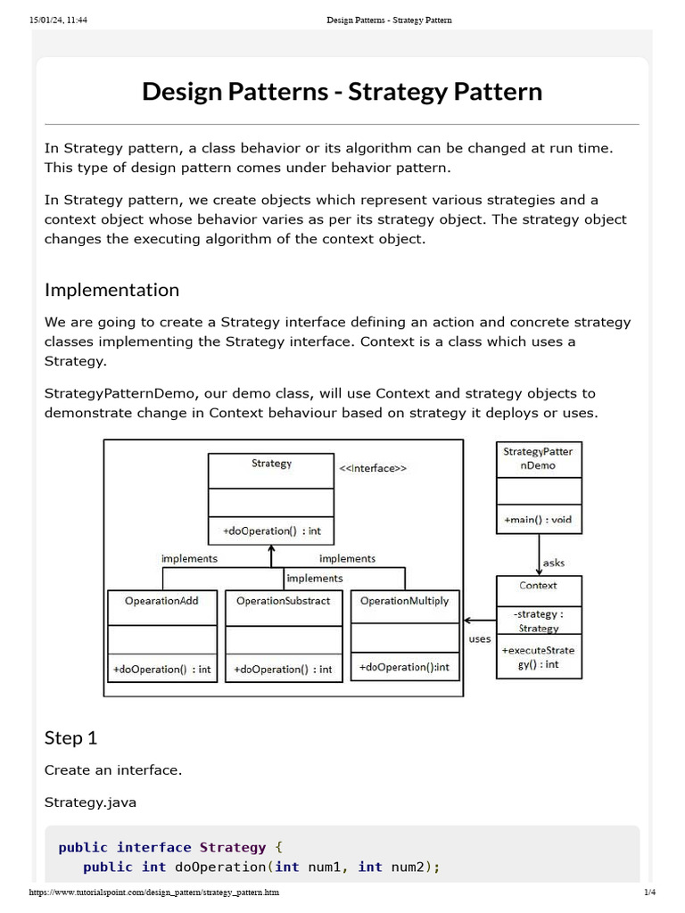Strategy Pattern | PDF | Class (Computer Programming) | Computer Science