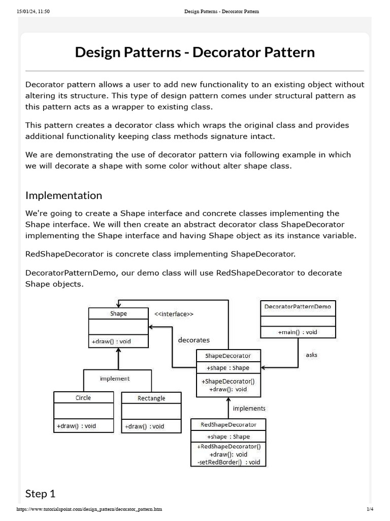 Decorator Pattern | PDF | Class (Computer Programming) | Interface ... Decorator Pattern | PDF | Class (Computer Programming) | Interface ...