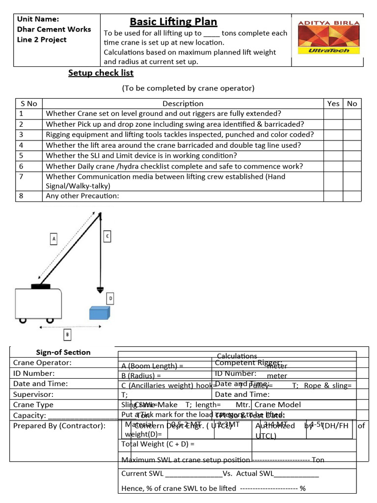Basic Lifting Plan 5MT | PDF | Crane (Machine)