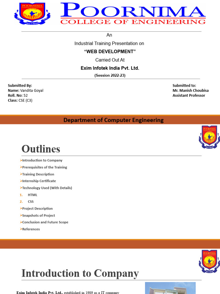 Vandita PCE21CS178 Presentation | PDF | World Wide Web | Internet & Web