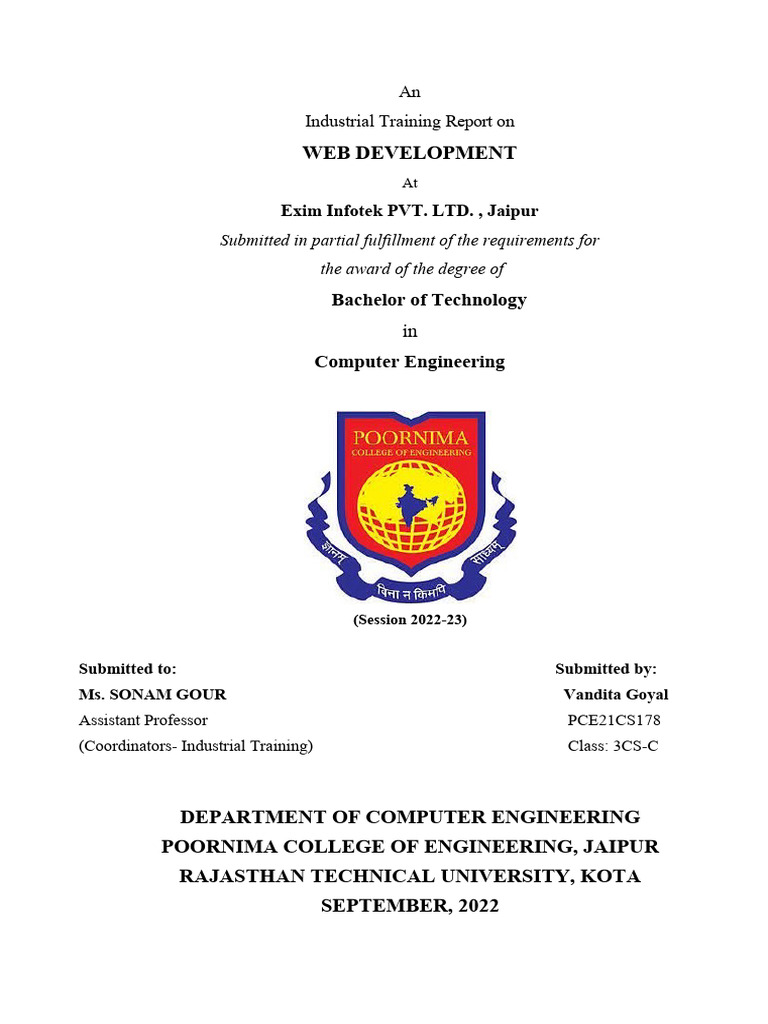 Vandita PCE21CS178 Report | PDF | Html Element | Html