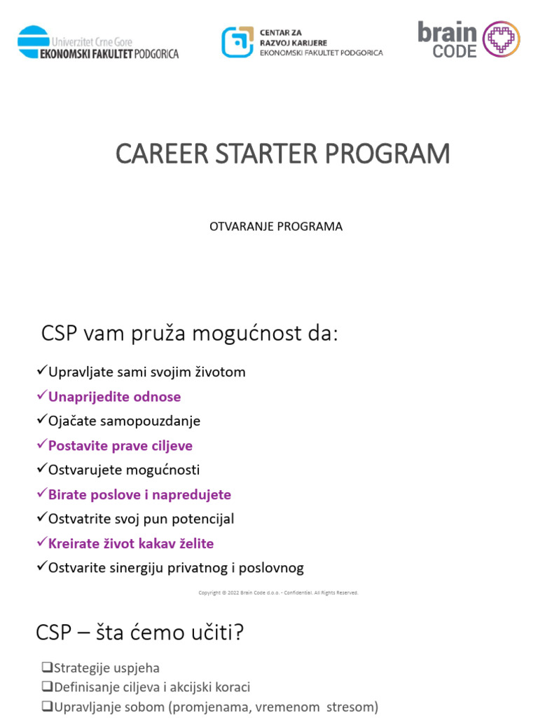 Career Starter Program Kickoff Presentation | PDF