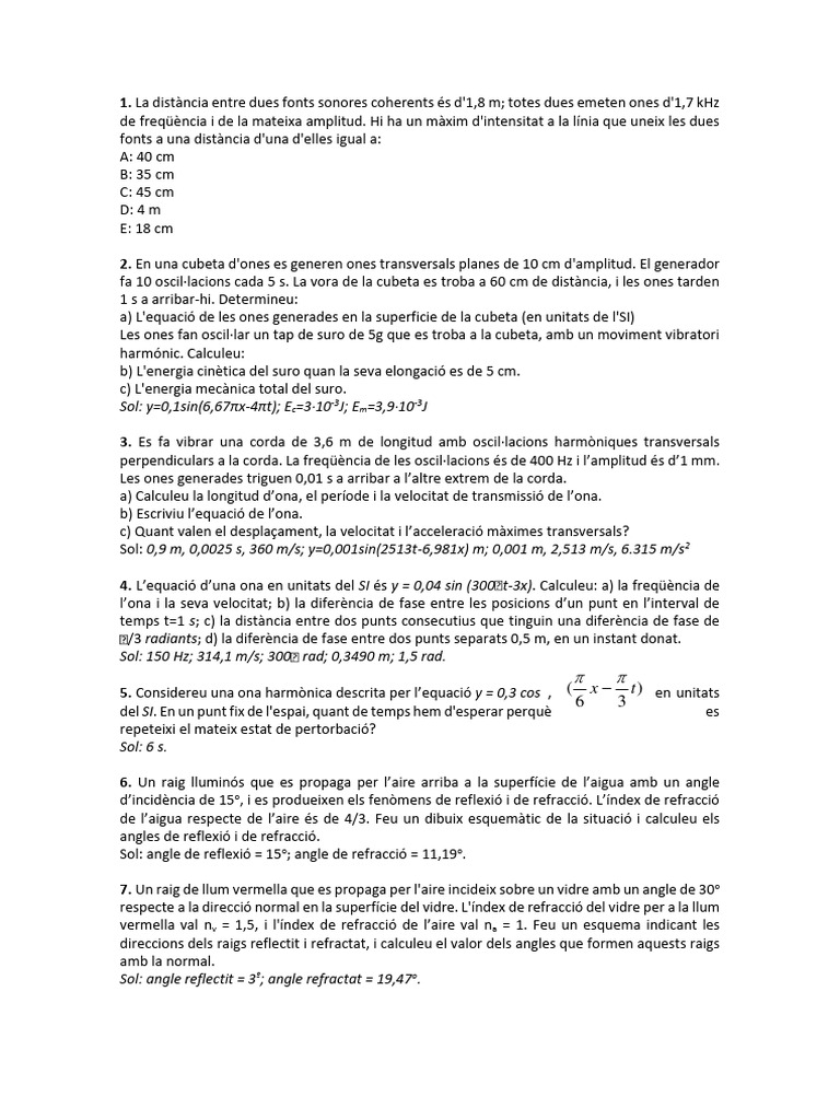 Exercicis Ones | PDF