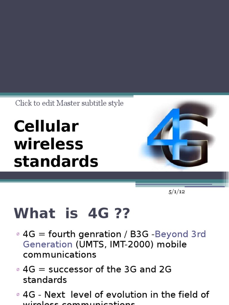Fourth Generation 4G: Cellular Wireless Standards | PDF | 4 G ...