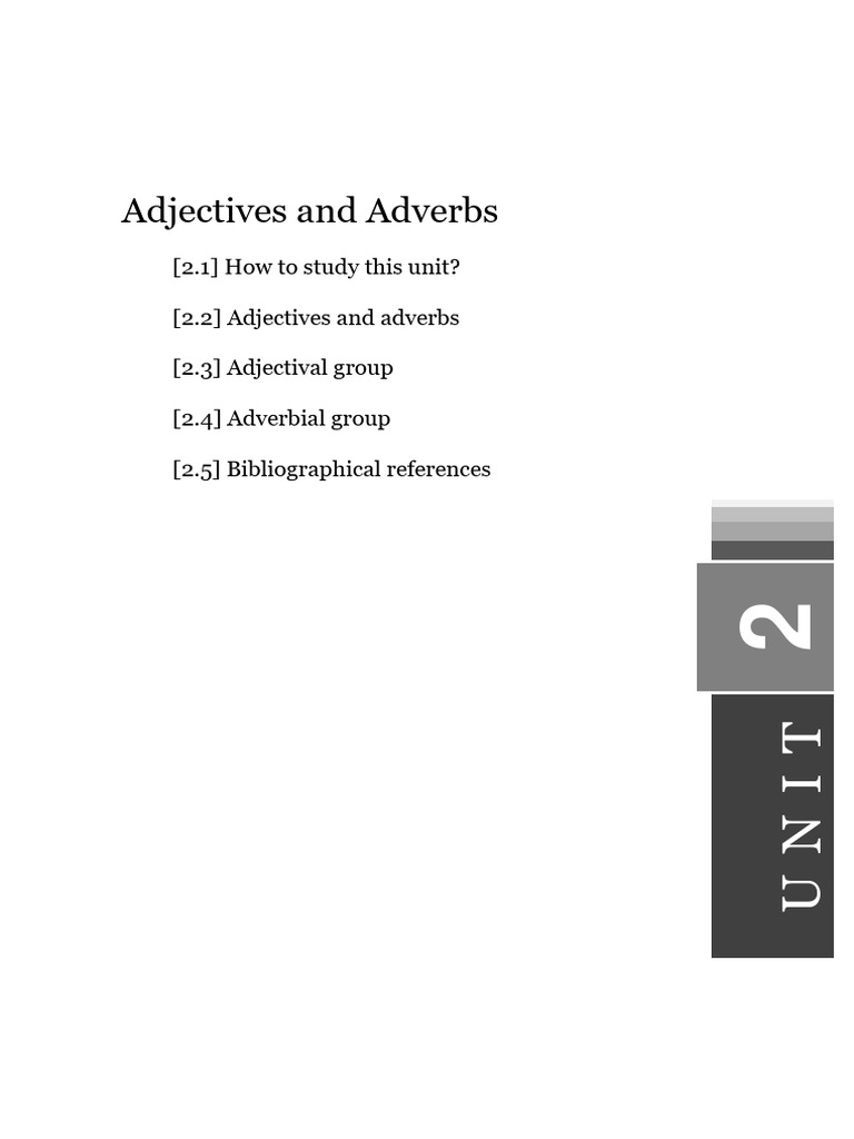 Unit 2 | Download Free PDF | Adjective | Adverb