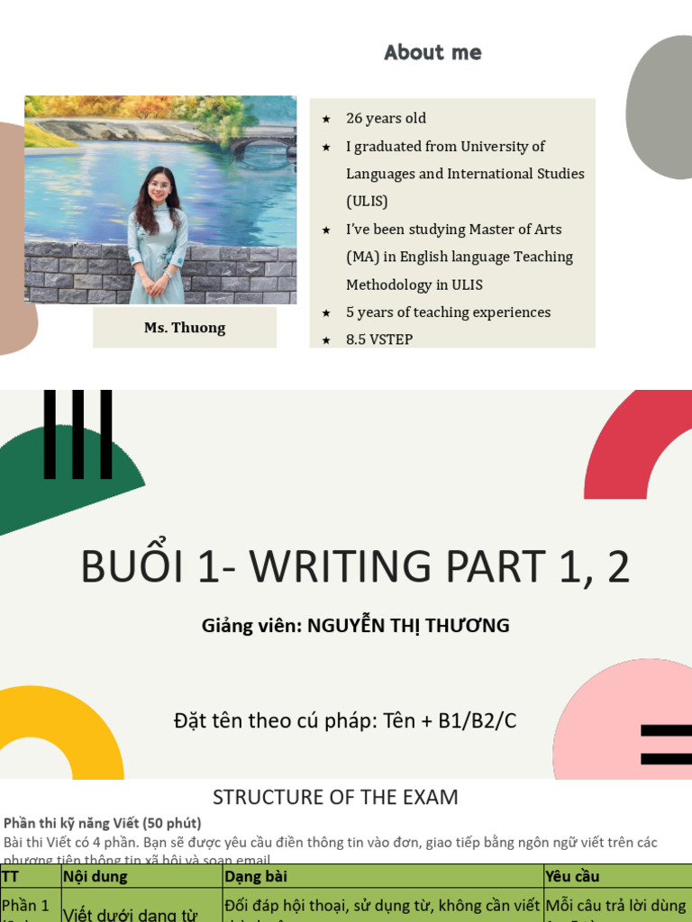 BU I 1 - Writing P1, 2 | PDF