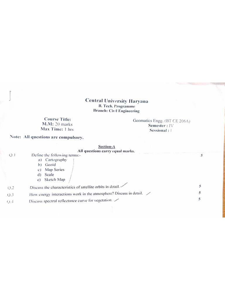 4th Semester Questions Paper | PDF