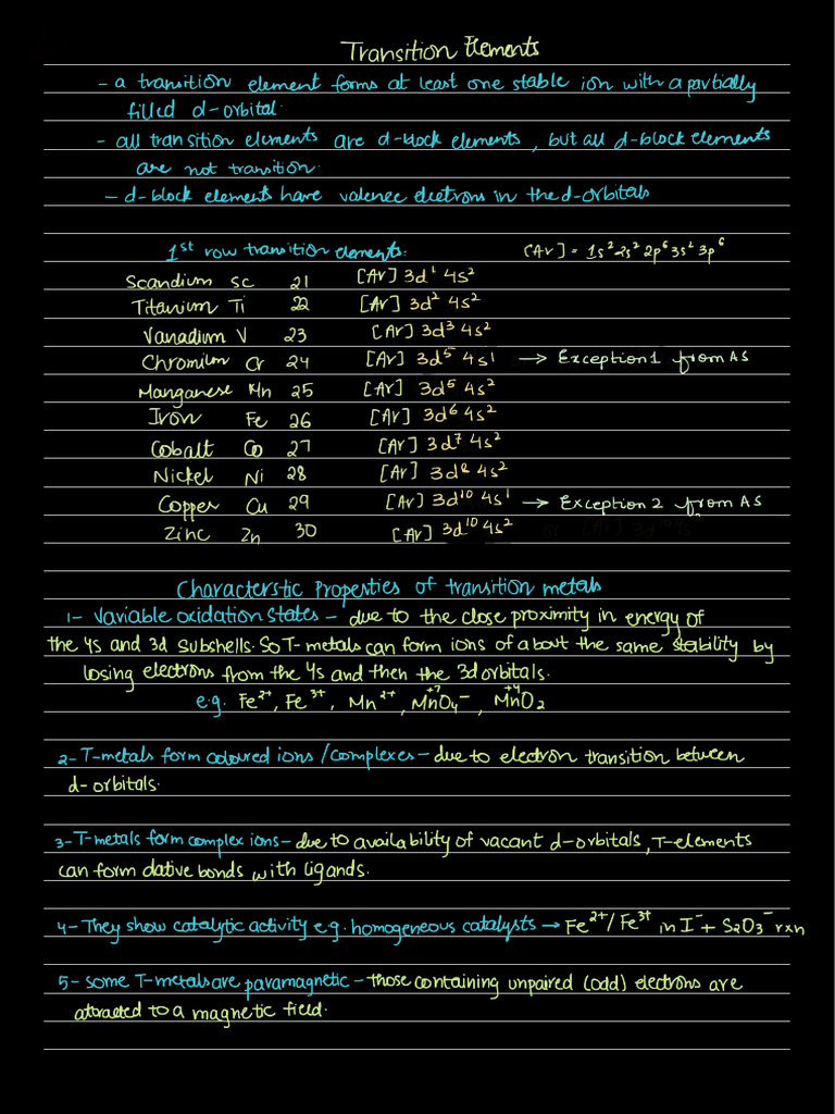 Transition Elements | PDF