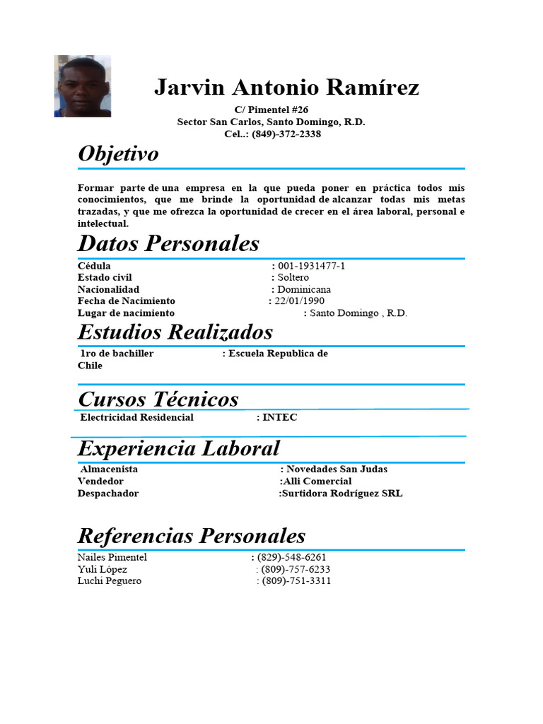 Jarvin Antonio Ramírez Curriculum | PDF | Negocios