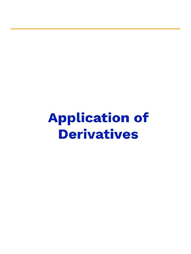 Application of Derivatives | PDF