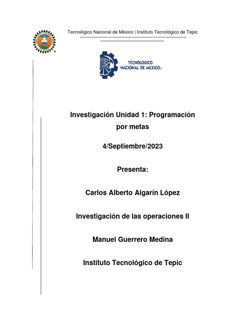 Programación por Metas: Modelos y Métodos | PDF | Programación lineal ...