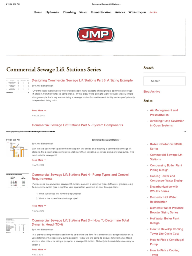 Sizing Commercial Sewage Lift Stations | PDF | Pumping Station | Pump