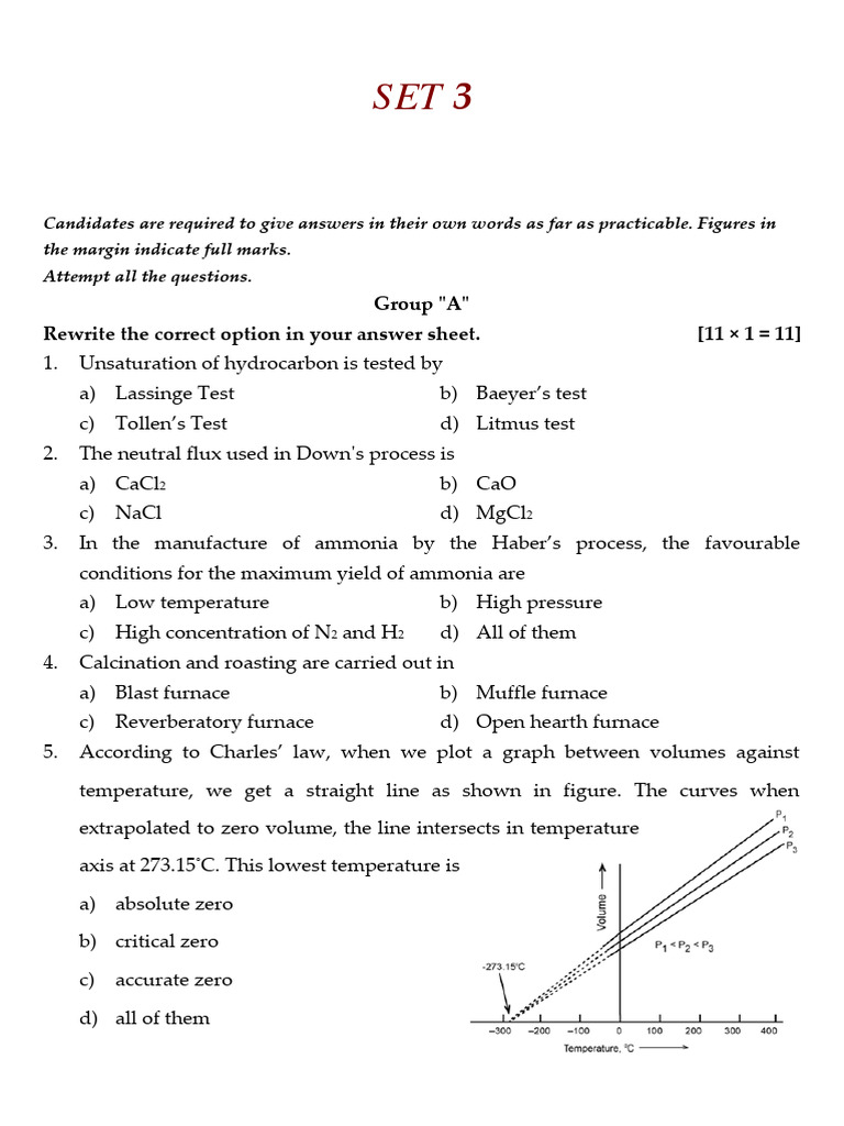 Xi Chemistry Set 3 | PDF | Ammonia | Redox
