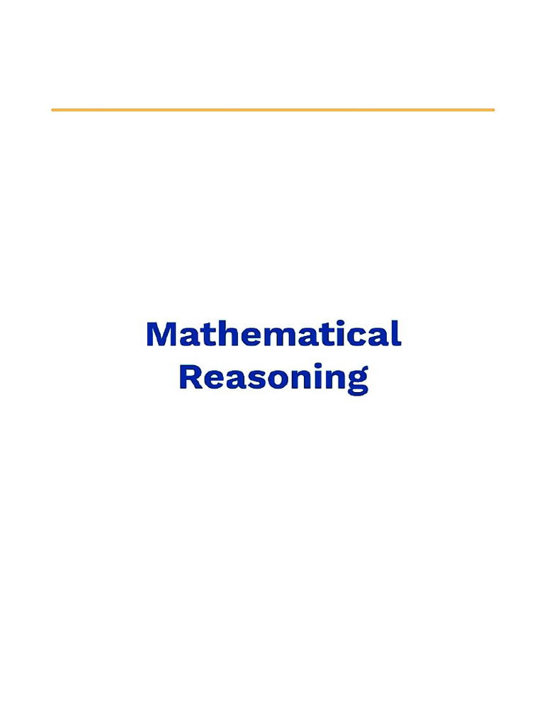 Mathematical Reasoning | PDF