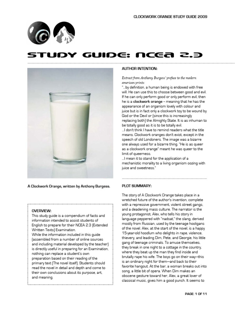 Clockwork Orange Study Guide | PDF