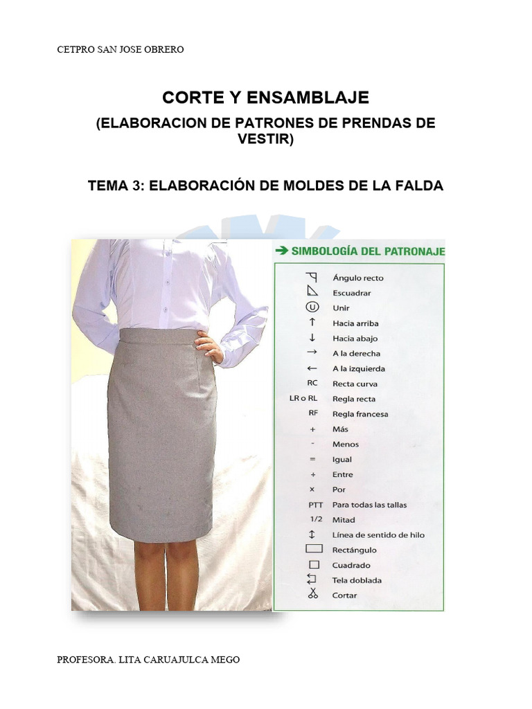 Tema Elaboración de Moldes de La Falda Basica | PDF | Falda
