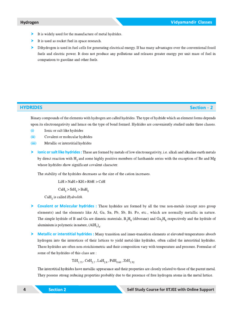 Hydrogen Section 2 | PDF